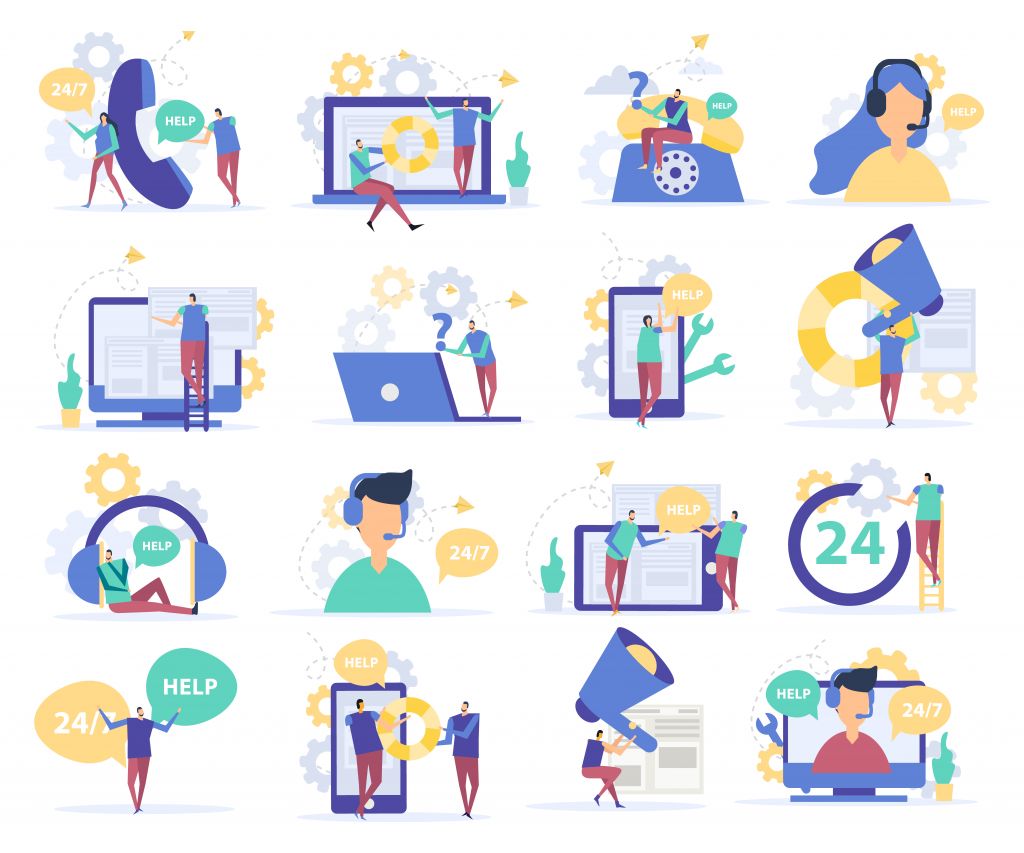 Customer Support Flat Icons | Sysprove Consulting